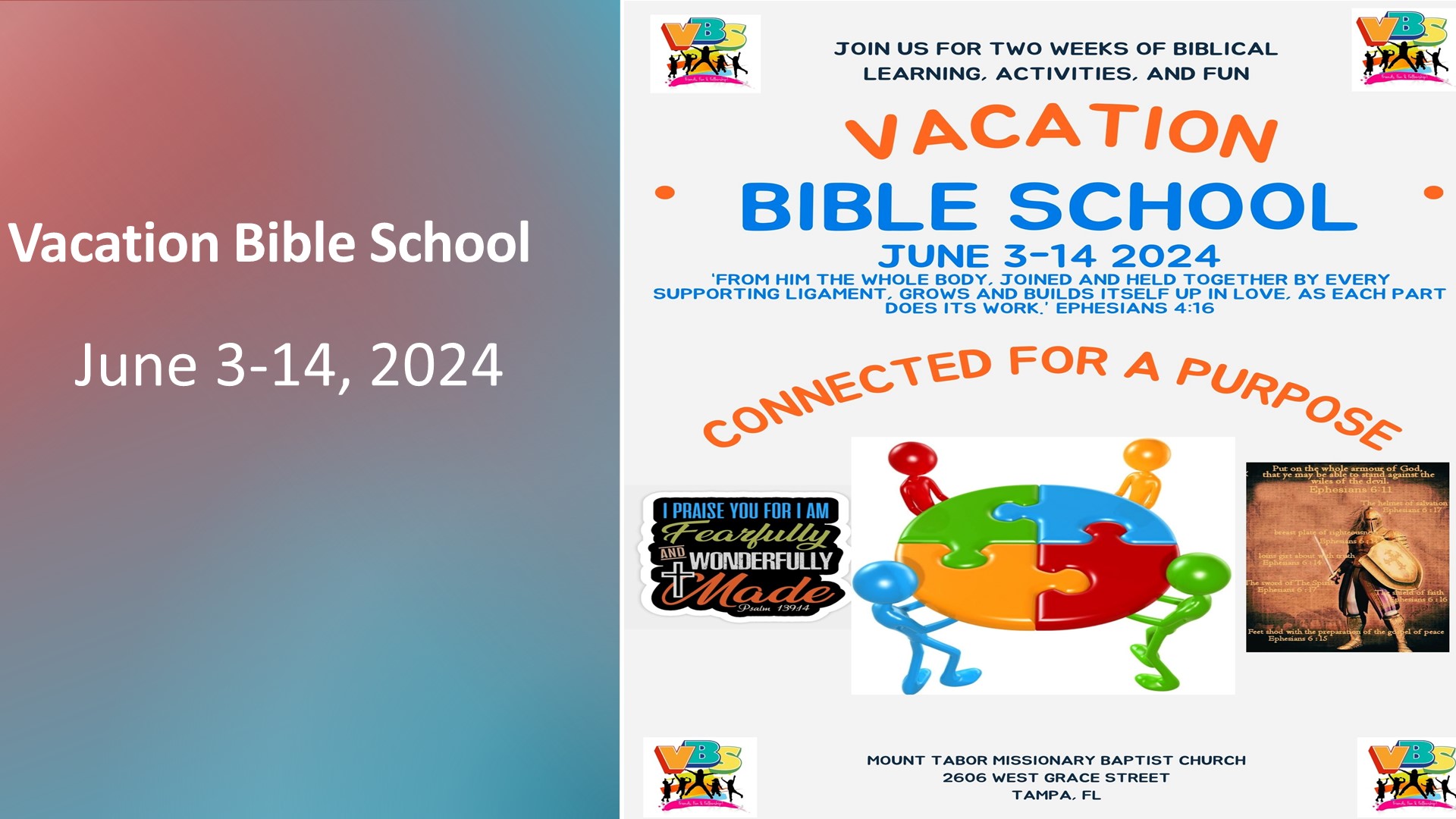VBS 2024 | Mt. Tabor Missionary Baptist Church